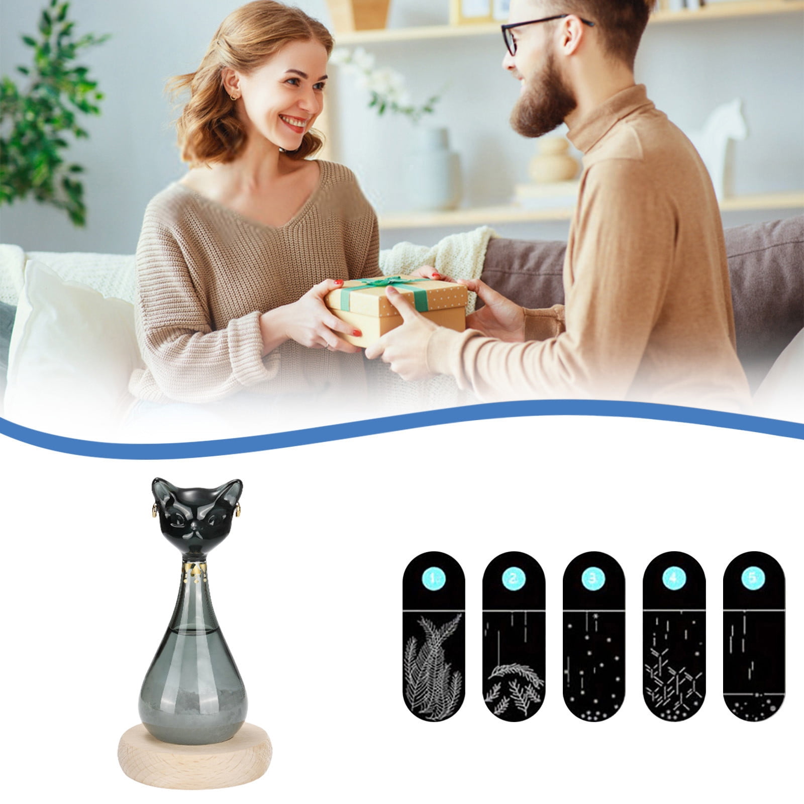 Glass Weather Predictor, Weather Storm Glass Decorative Bottle With a ...