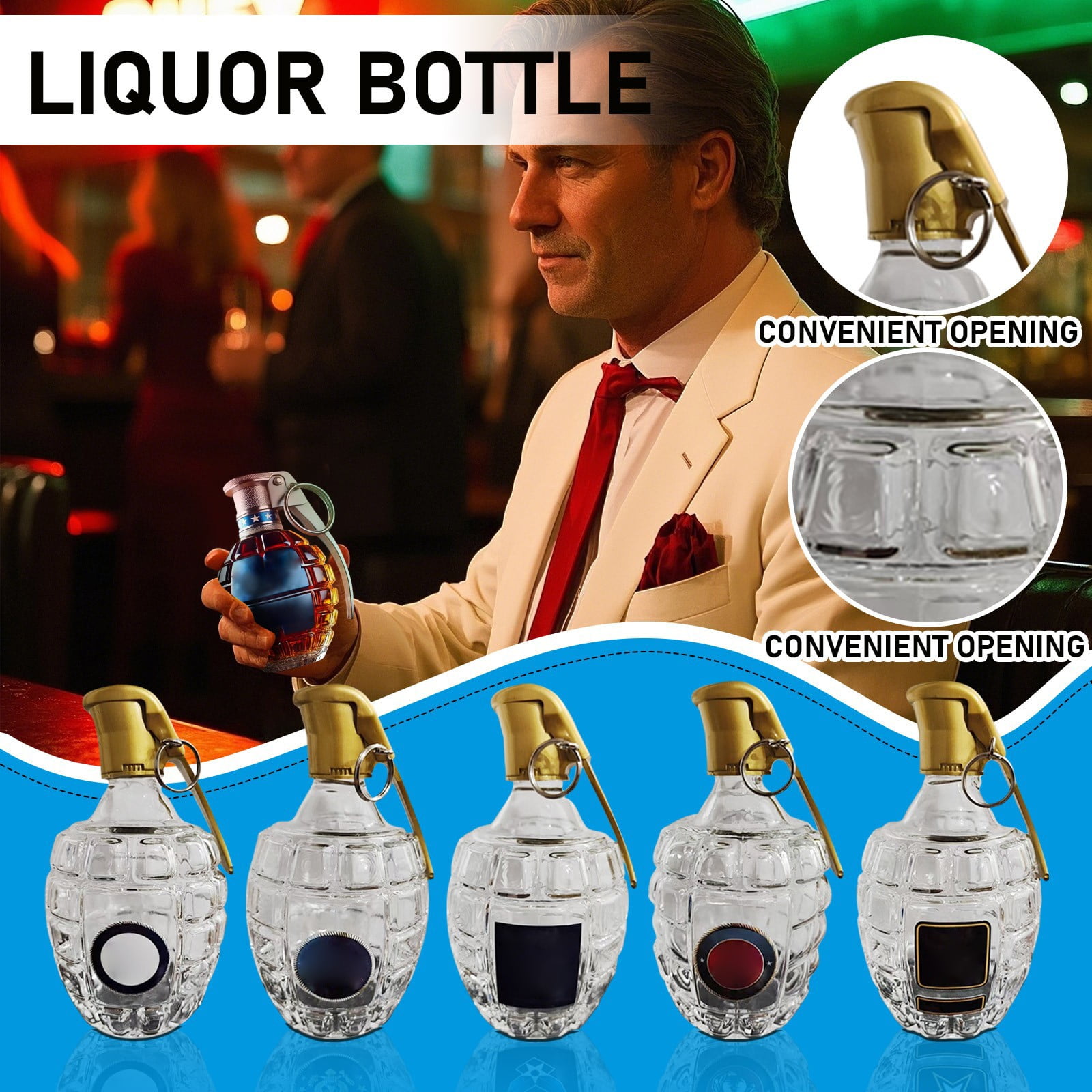 Glass Whiskey Decanter Military Collectible Grenade Unique Liquor ...