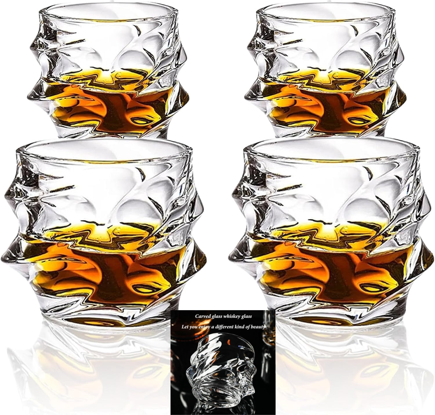 Glass Whiskey Glasses, Storm Japanese Crystal Whisky Glass Set, Glass ...