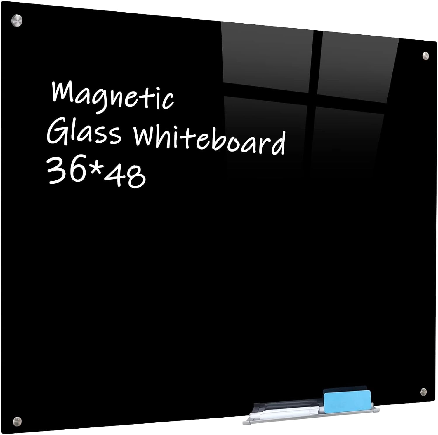 Glass Whiteboard, 24"x36"Frameless Dry Erase Board White Board Surface ...