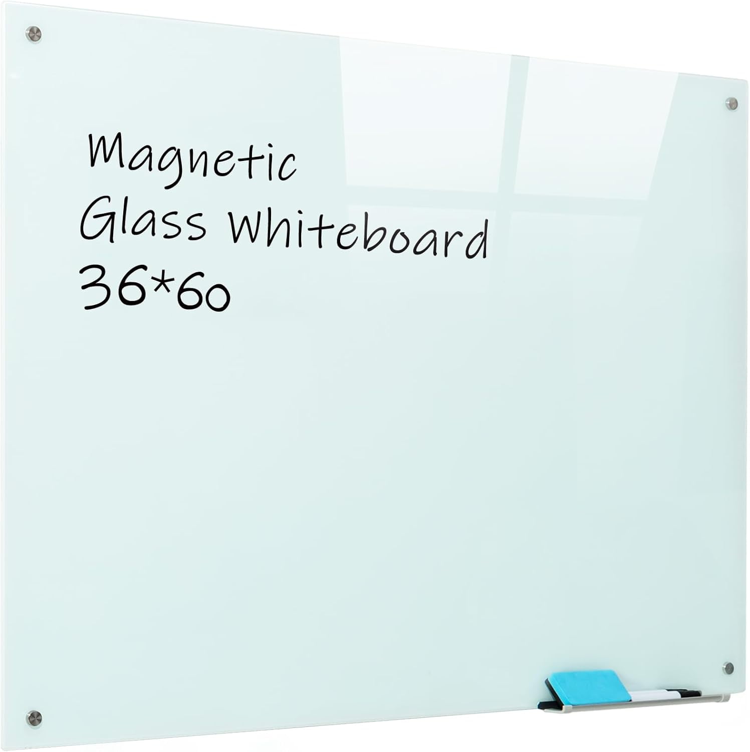 Glass Whiteboard, 24"x36"Frameless Dry Erase Board White Board Surface ...