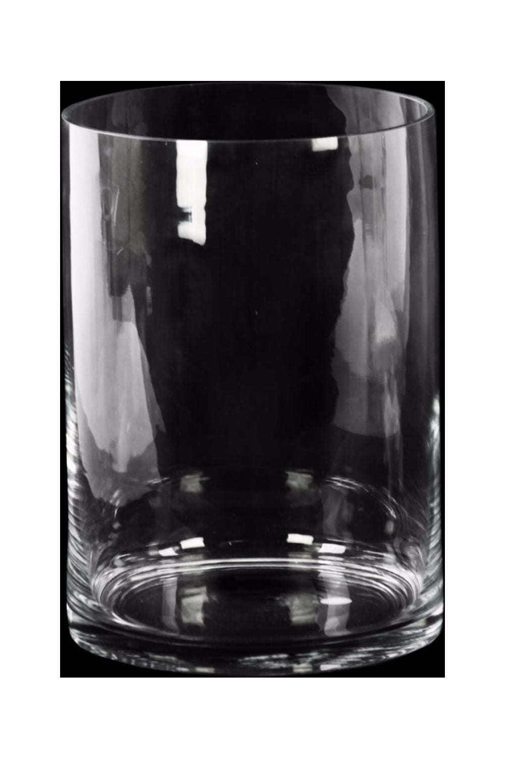 HomeRoots Glass Wide Cylinder Vase with Round Mouth Small - Clear ...