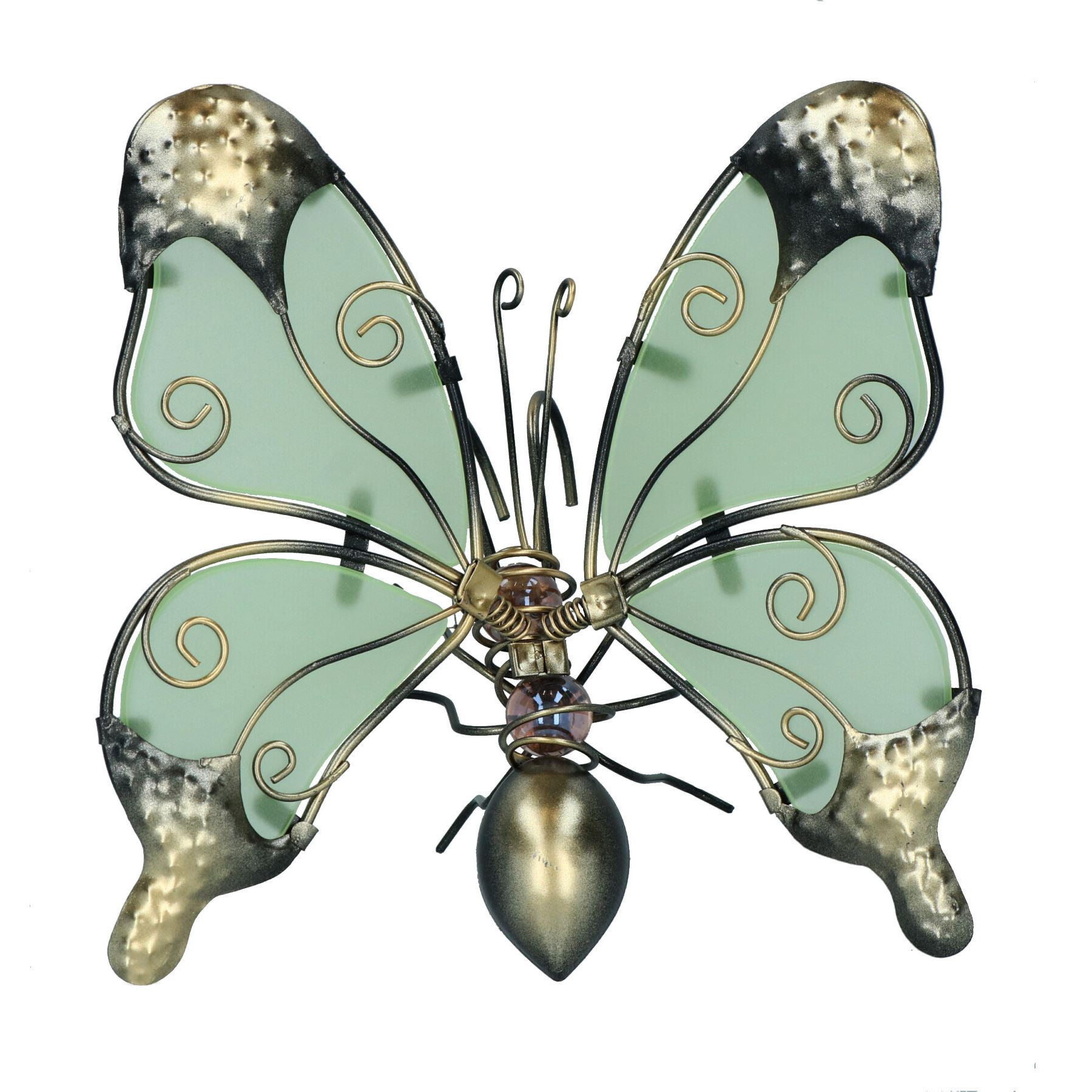 Glass Wing Glow in the Dark Butterfly Pot Hanger Garden Home Ornament ...