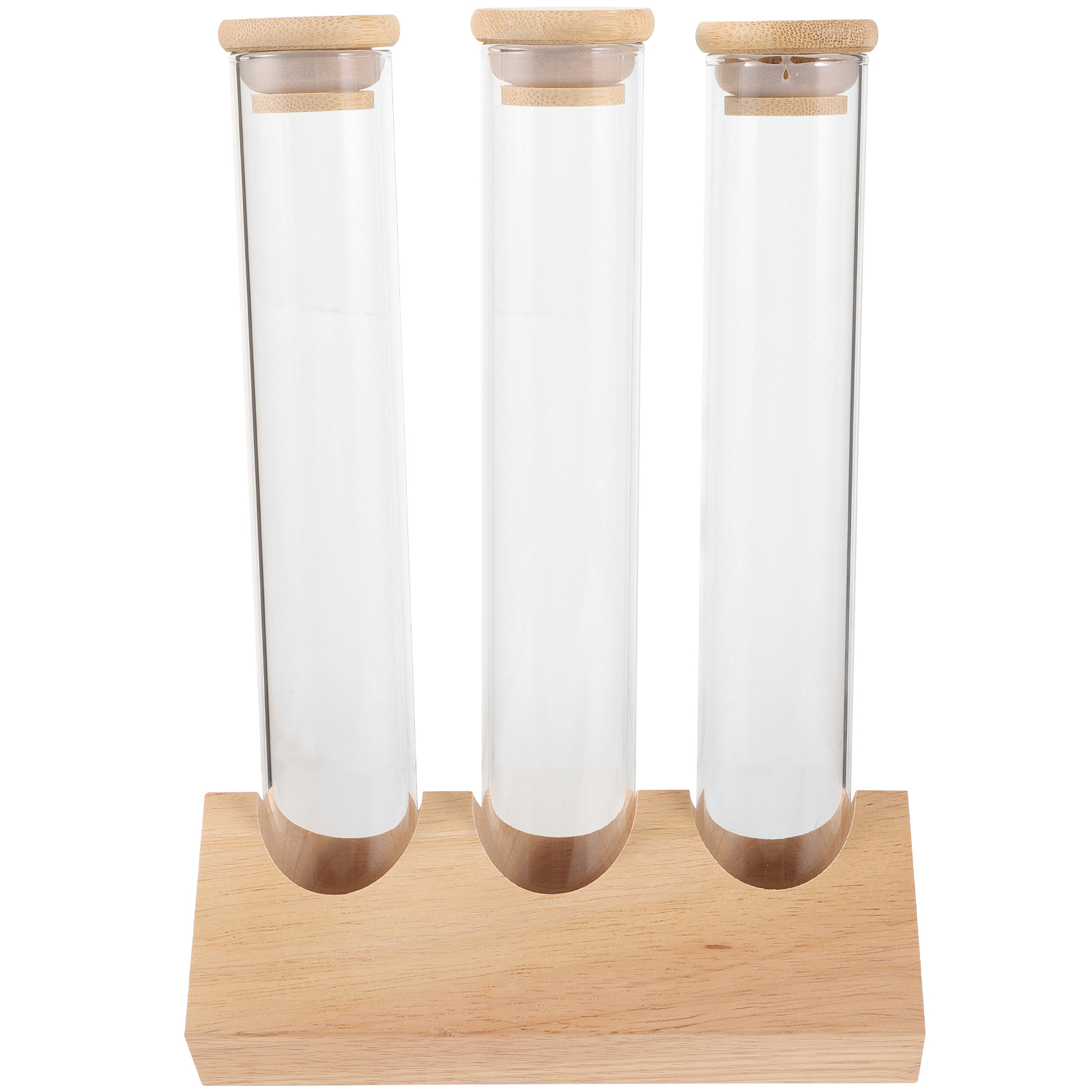 Glass Wooden Sealed Storage Container Kitchen Shelves Coffee Bean ...