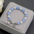 Glass and Alloy Bangle Bracelet for Women, 6.30 Inch Outer Diameter ...