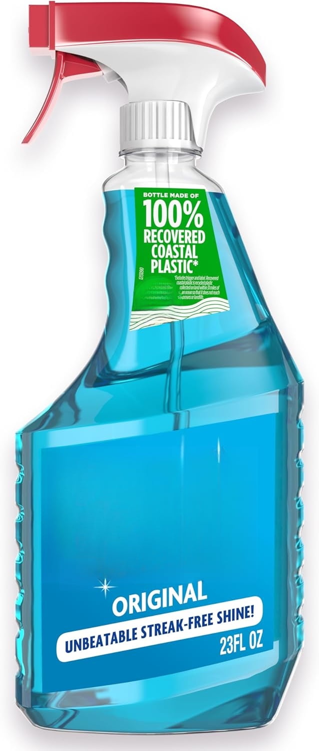 Glass and window cleaner spray bottle, packaging designed to prevent ...
