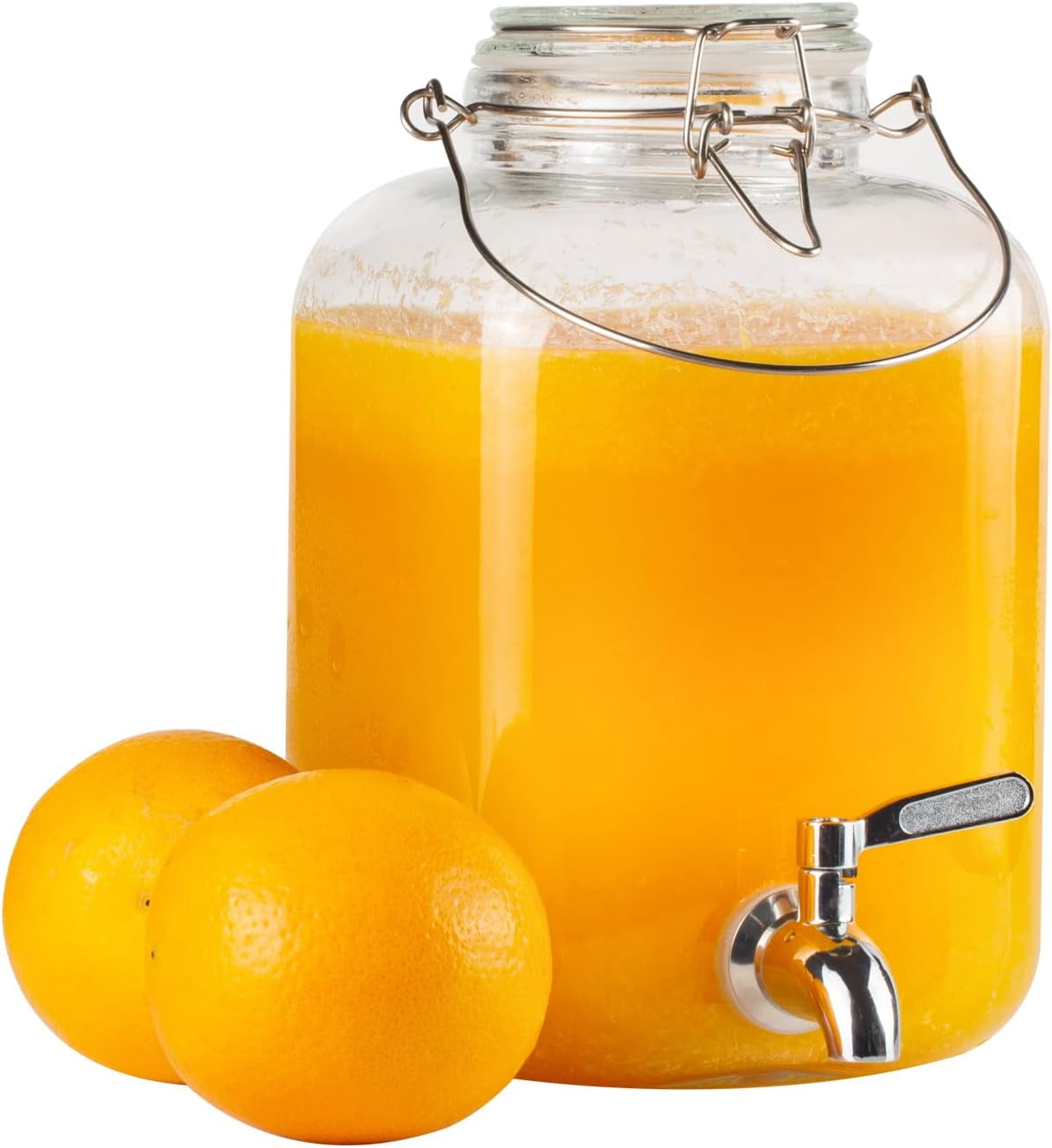 Glass beverage dispenser for parties, 1 gallon glass water dispenser ...