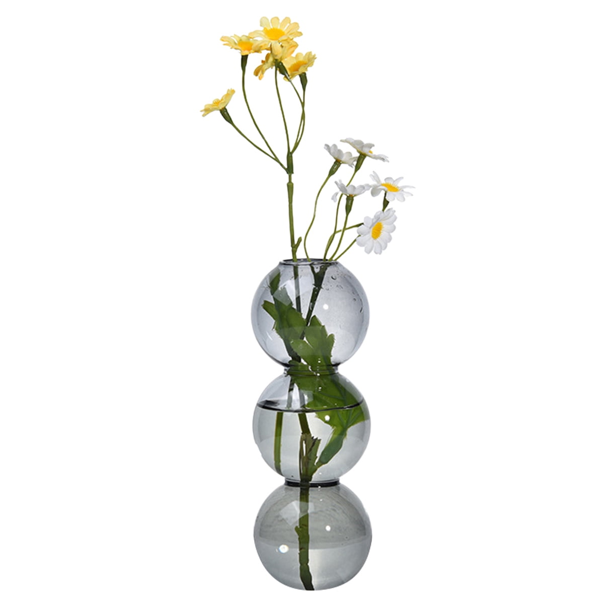 Glass bubble vase, hydroponic vase, modern vase, 4 bulb vase, center ...