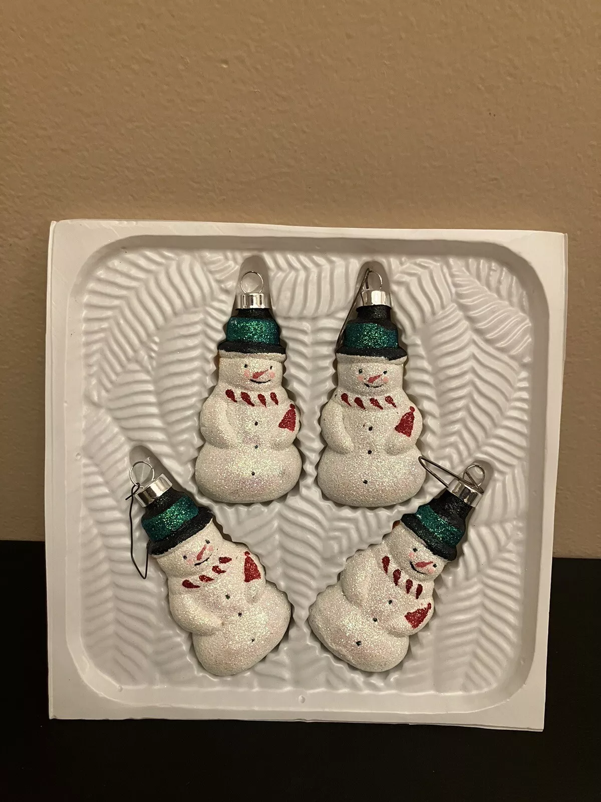 Glass bulb ornaments, 3A teardrop, snowman ornament, hand painted ...