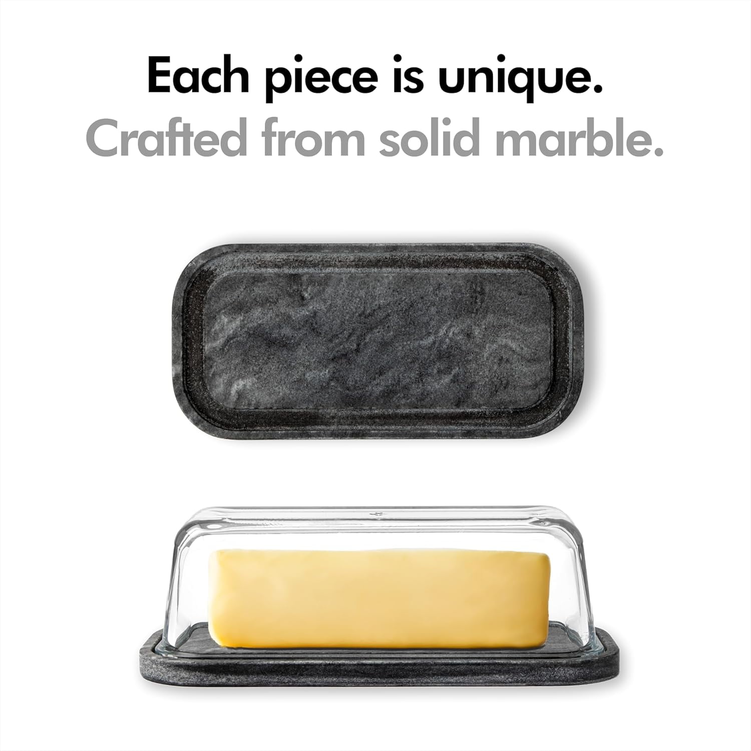 Glass butter dish with airtight lid that keeps butter soft - For ...