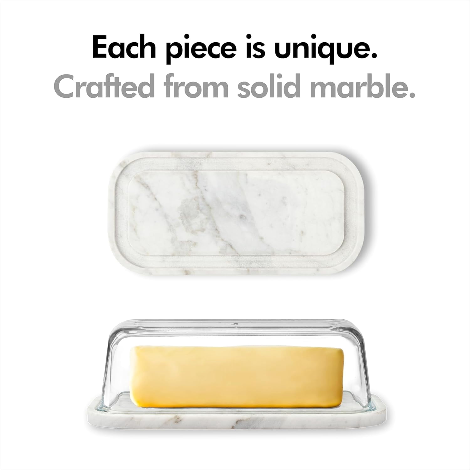 Glass butter dish with airtight lid that keeps butter soft - For ...