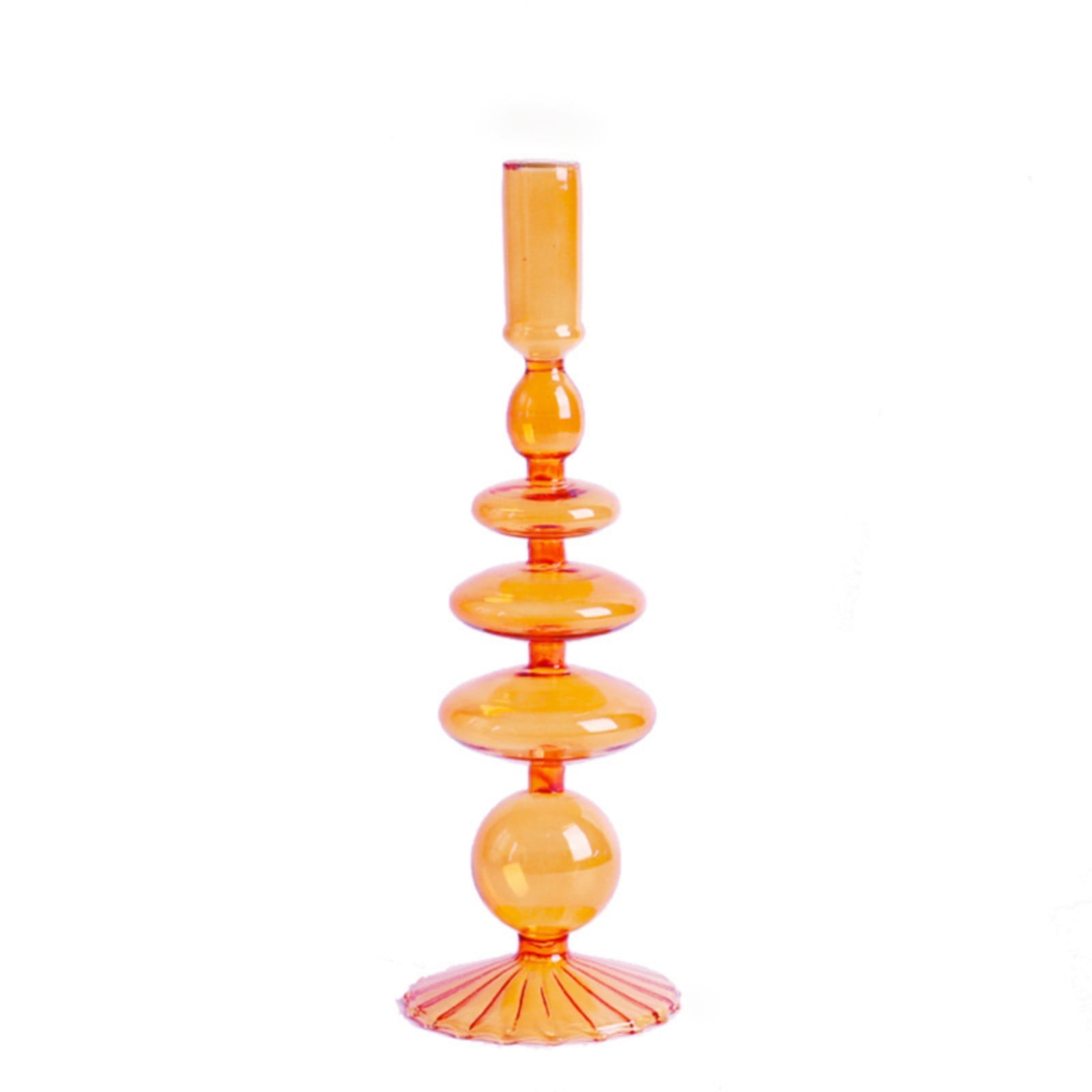 Glass candle holder vase yellow Glass Candle Holder Artist Style ...