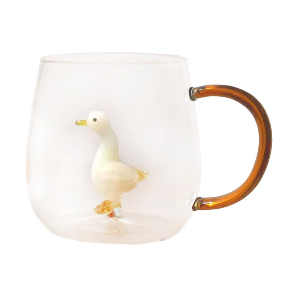 Glass cup with high temperature resistance and handle, three ...