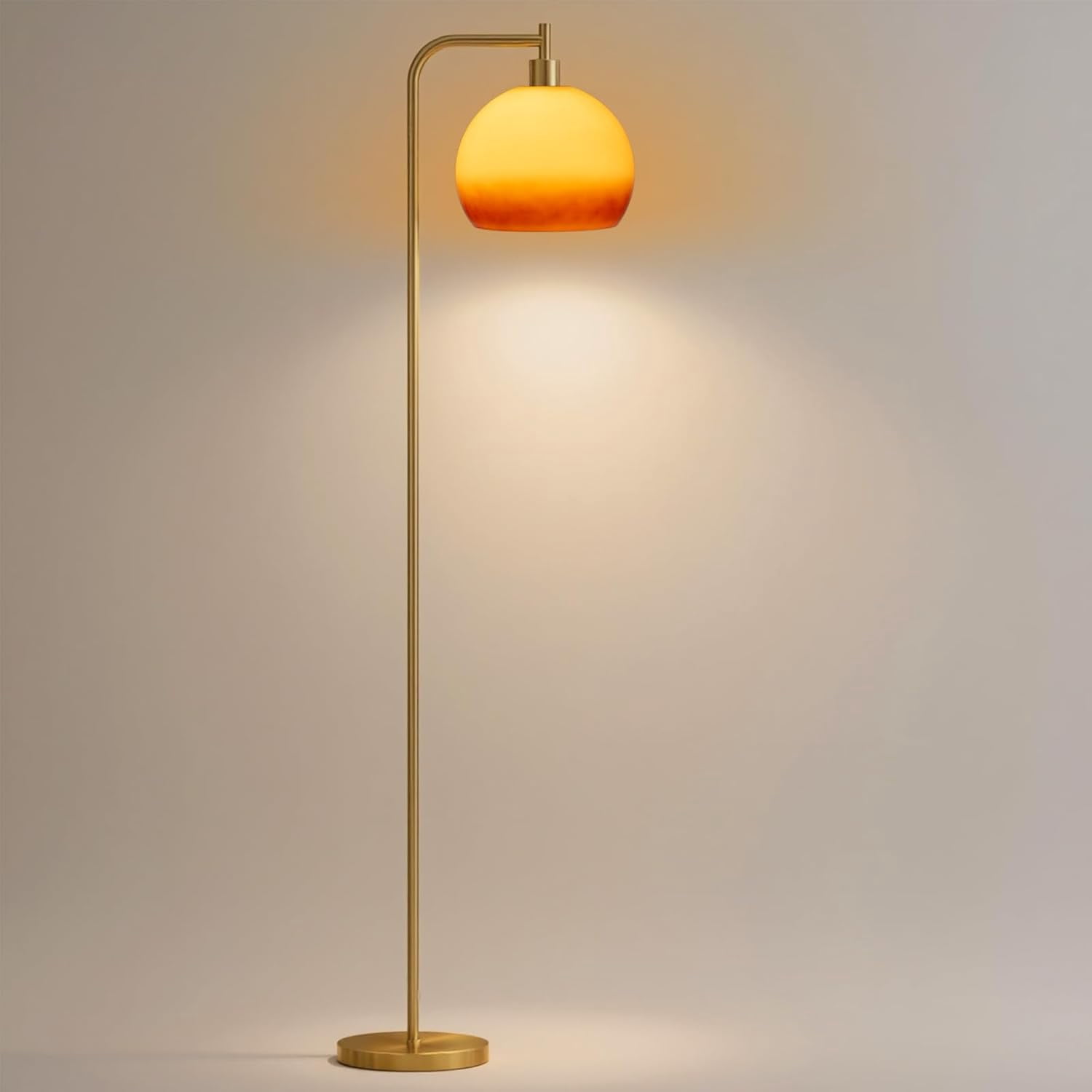 Glass floor lamp, 67-inch modern standing lamp with sunset grapefruit ...