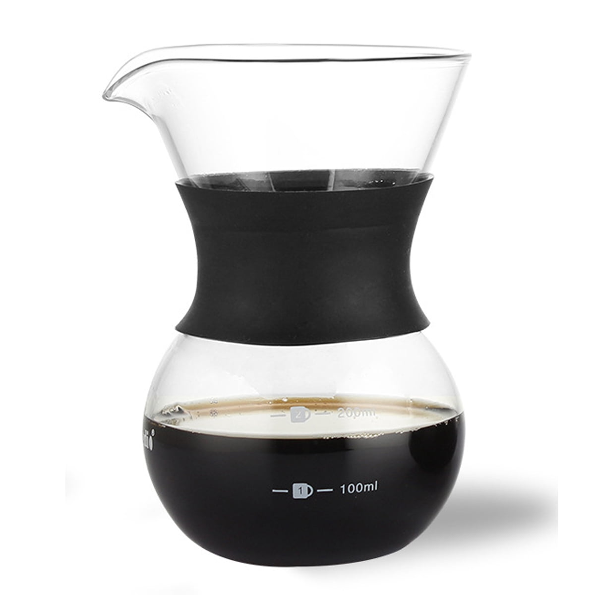 Glass hand-brewed coffee pot with scale, party family shared coffee pot ...