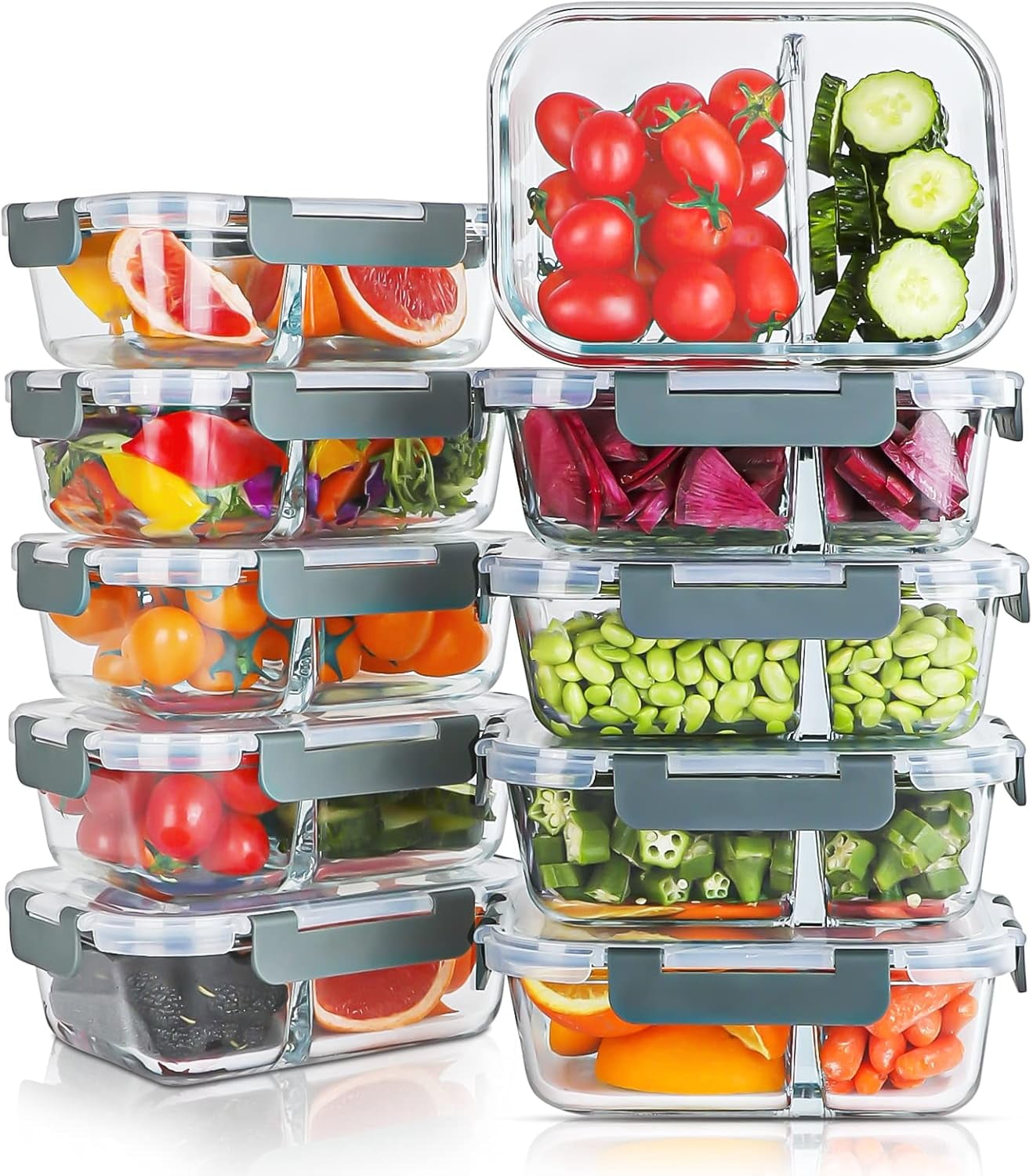 Glass lunch box, glass food storage container with lid, airtight lunch ...