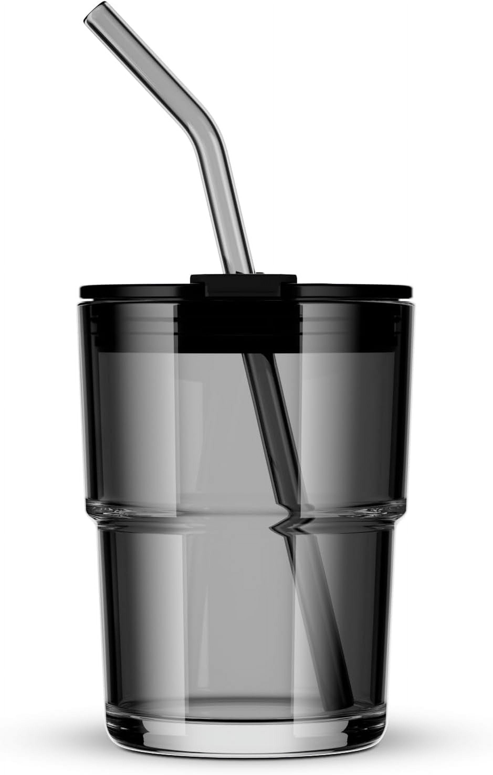 Glass, sealed cup with straw and lid, can be taken on the go, used for ...