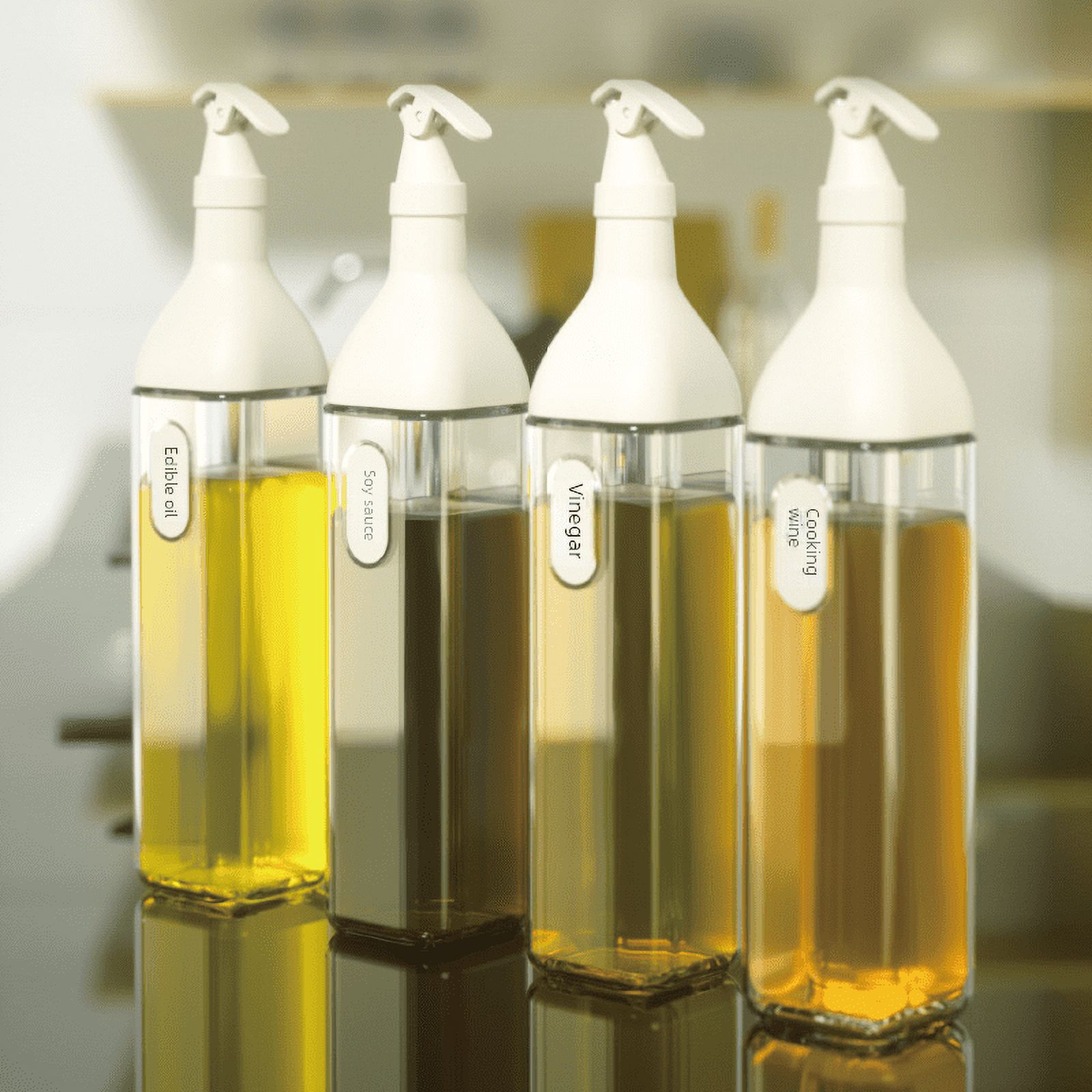 Glass square seasoning bottle kitchen with classification label large ...