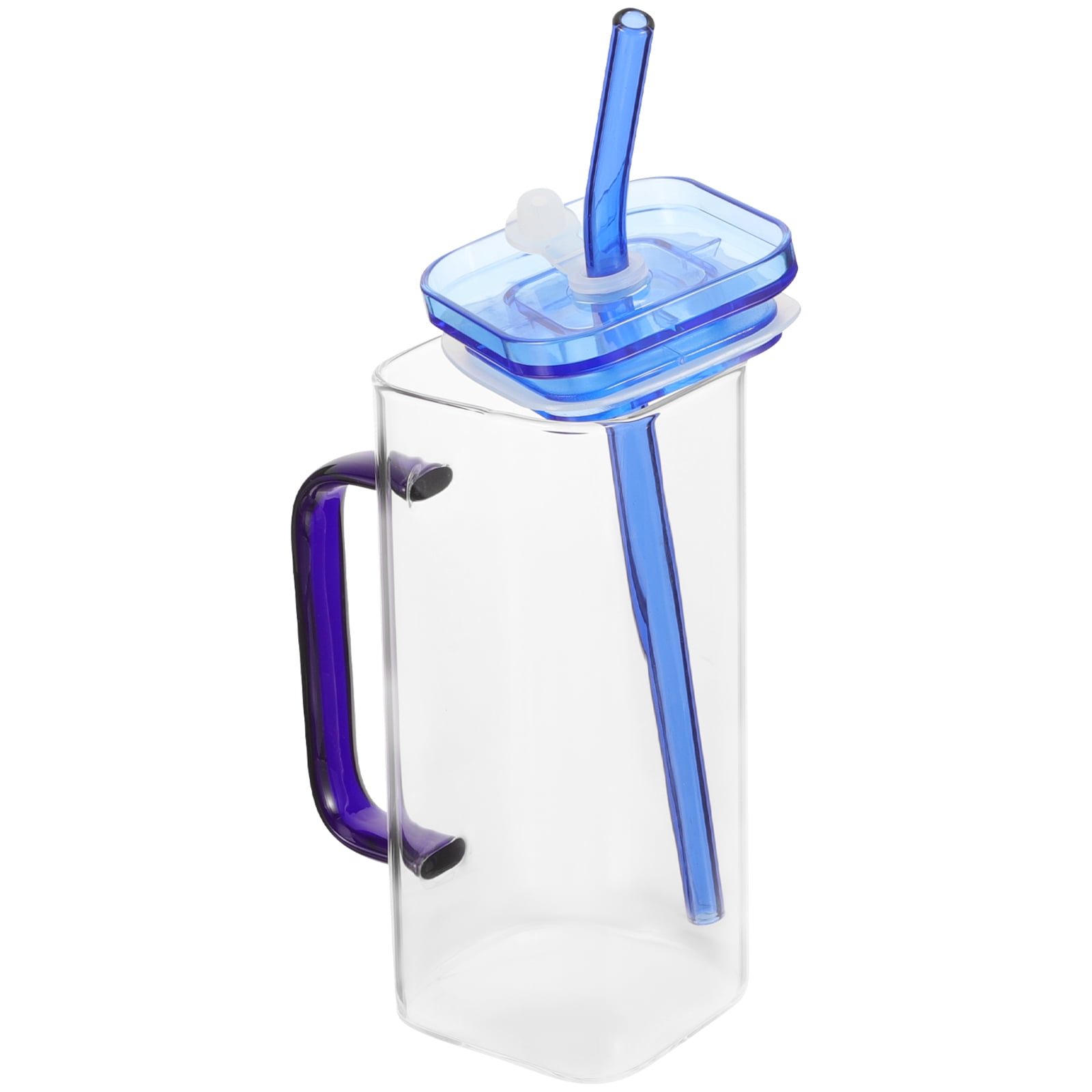 OUNONA 1 Set of Square Glass Cup Simple Design Iced Coffee Mug ...