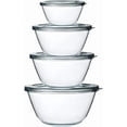 Glass with Lids, 4 Packs Glass Bowl Set, Nesting Bowls for Meal Prep ...