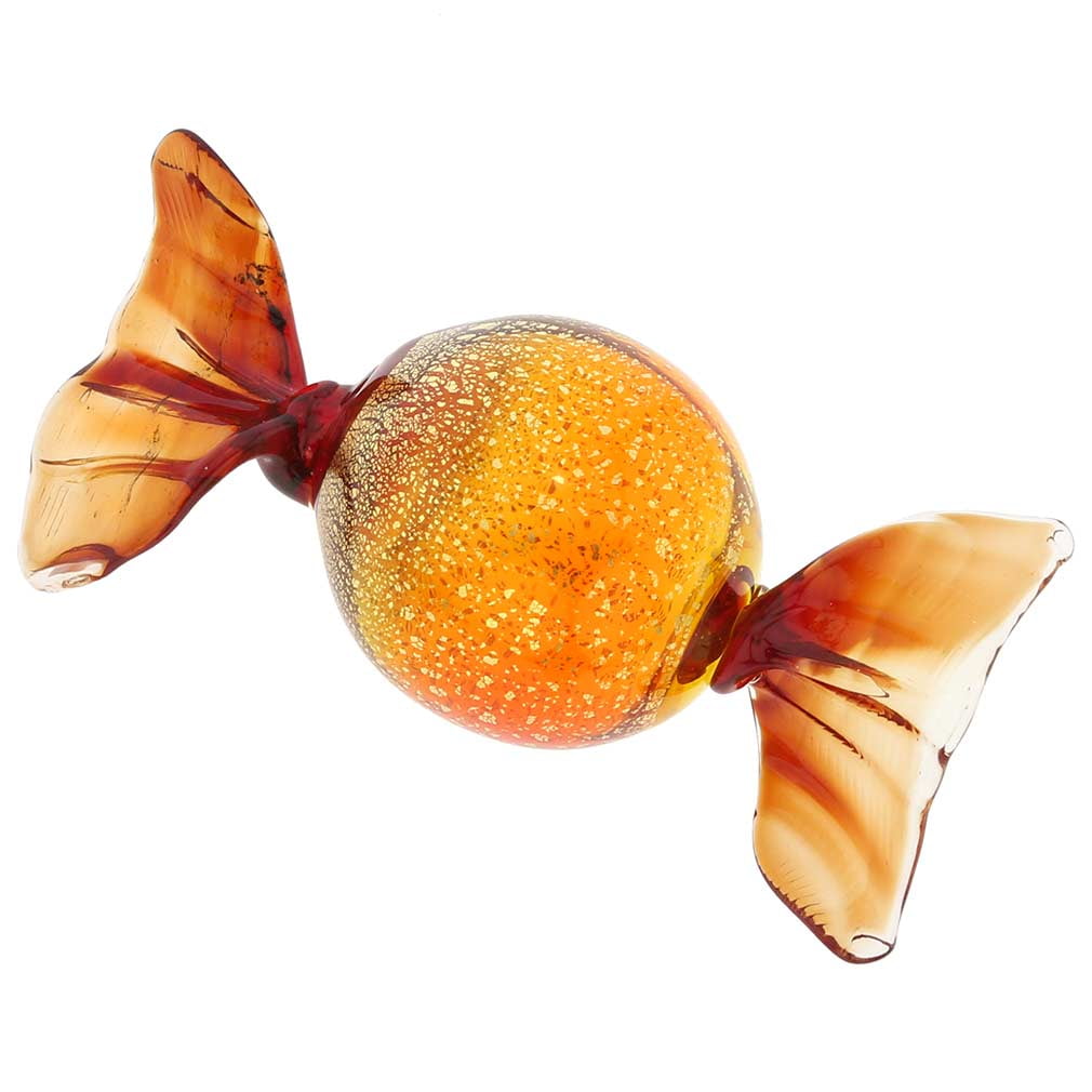 GlassOfVenice Murano Glass Candy - Red and Gold - Walmart.com