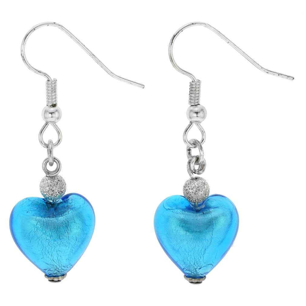 Murano glass heart earrings store