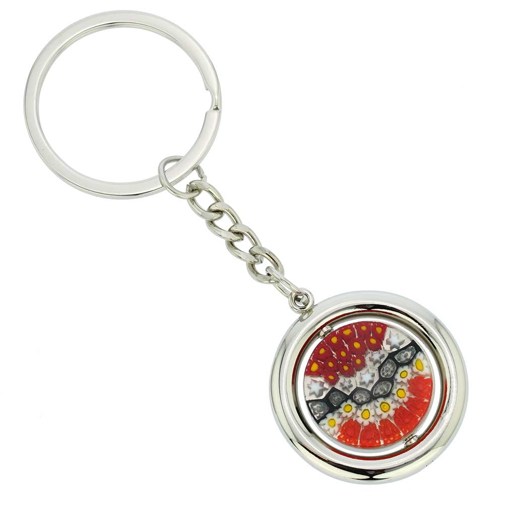 GlassOfVenice Murano Glass Millefiori Disk Keychain - Red - Walmart.com