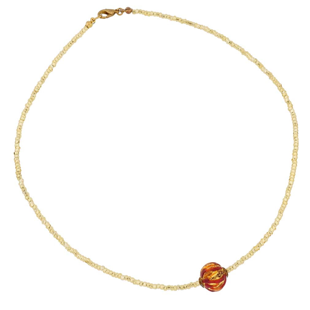 GlassOfVenice Murano Glass Royal Red Ball Necklace - Walmart.com