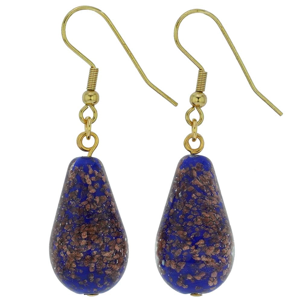 GlassOfVenice Murano Glass Teardrop Earrings - Navy Blue - Walmart.com