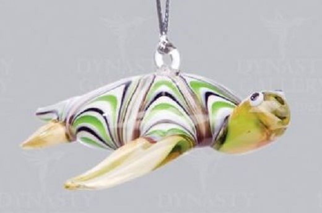 Glassdelights Green Sea Turtle Sea Life Glass Christmas Ornament ...