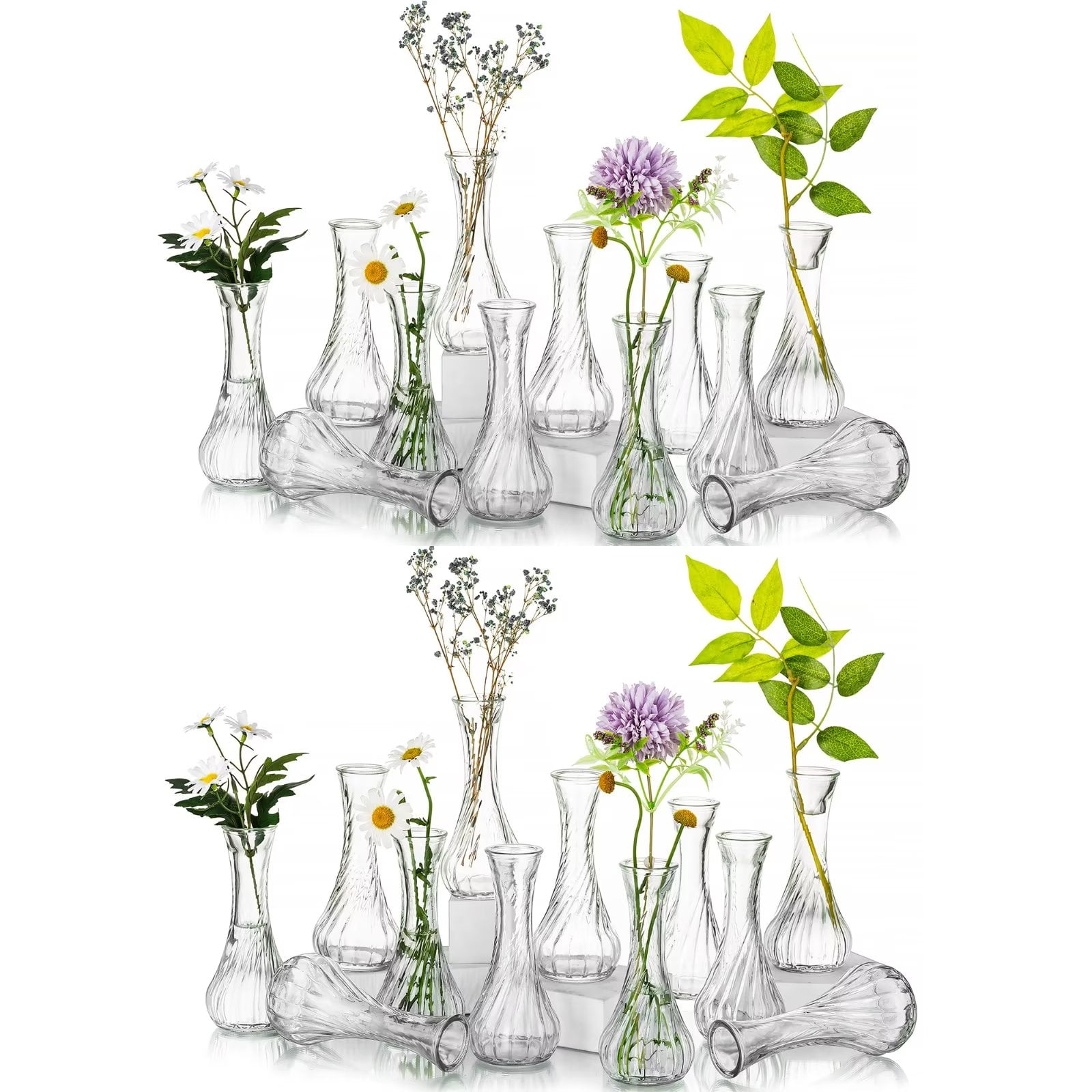 Glasseam 6 inch Tall Glass Bud Vases, Set of 24, Skinny Vases for ...