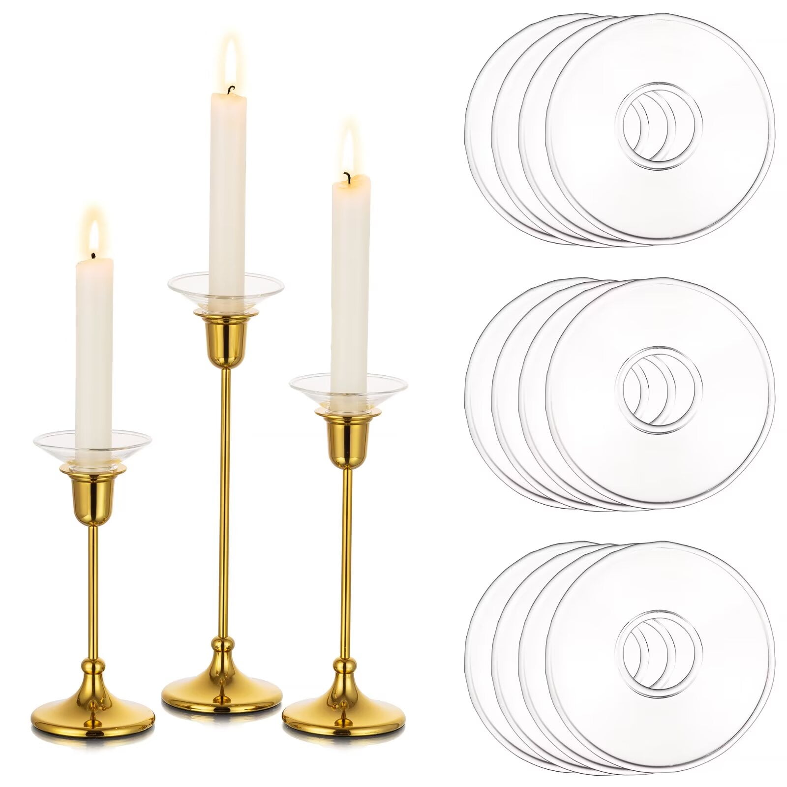 Glasseam Candle Drip Protectors for Candle Stick Candle Holder, Clear ...