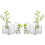 Glasseam Clear Bud Vases Set of 12 Modern Small Glass Cylinder Vase for ...