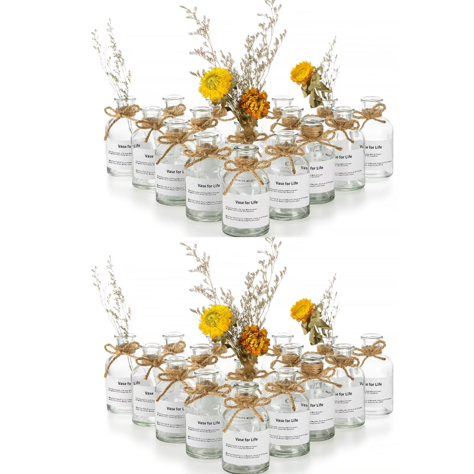 Glasseam Durable Small Glass Bud Vases Set of 32, Boho Style for ...