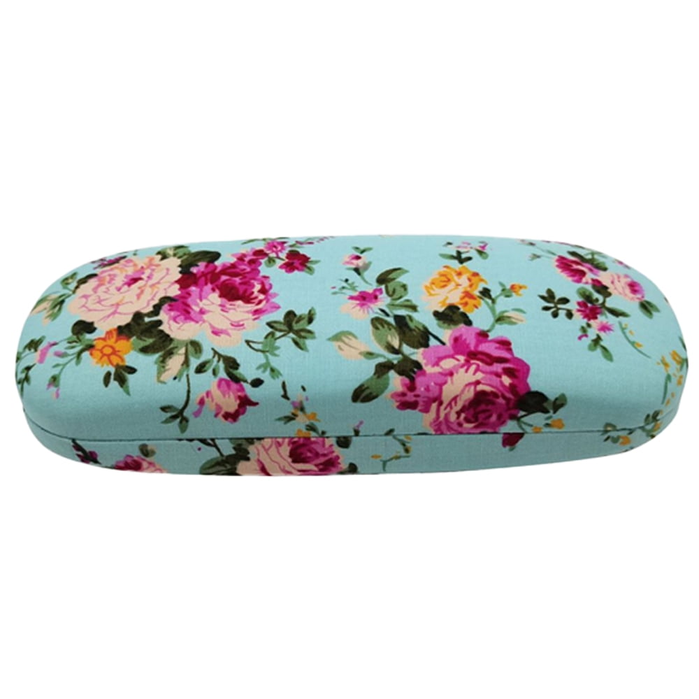 Glasses Case Hard Shell Eyeglass Case for Women Fabrics Floral Retro ...