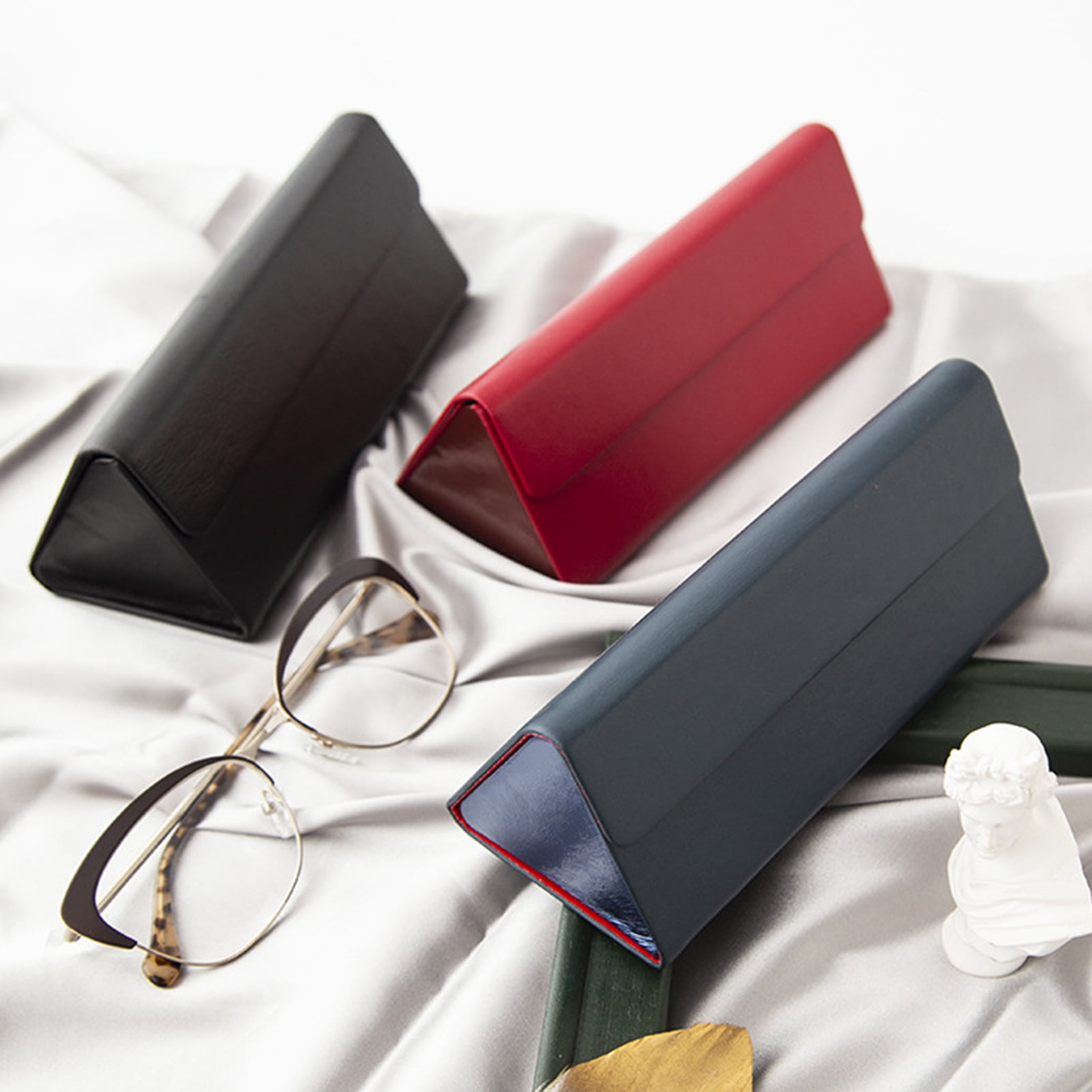 Glasses Case Shape Magnet Faux Leather Elegant Eyewear Storage Box for ...