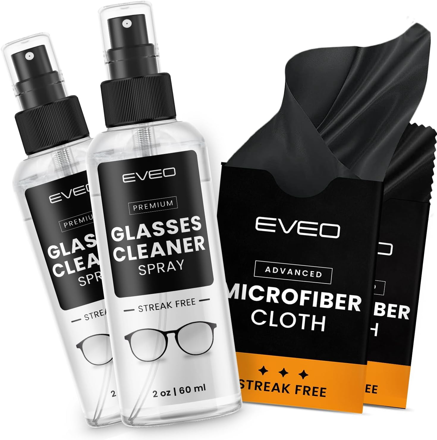 Glasses Cleaner Spray - Eyeglass Cleaner (No Streaks)| x2 Eye Glass ...