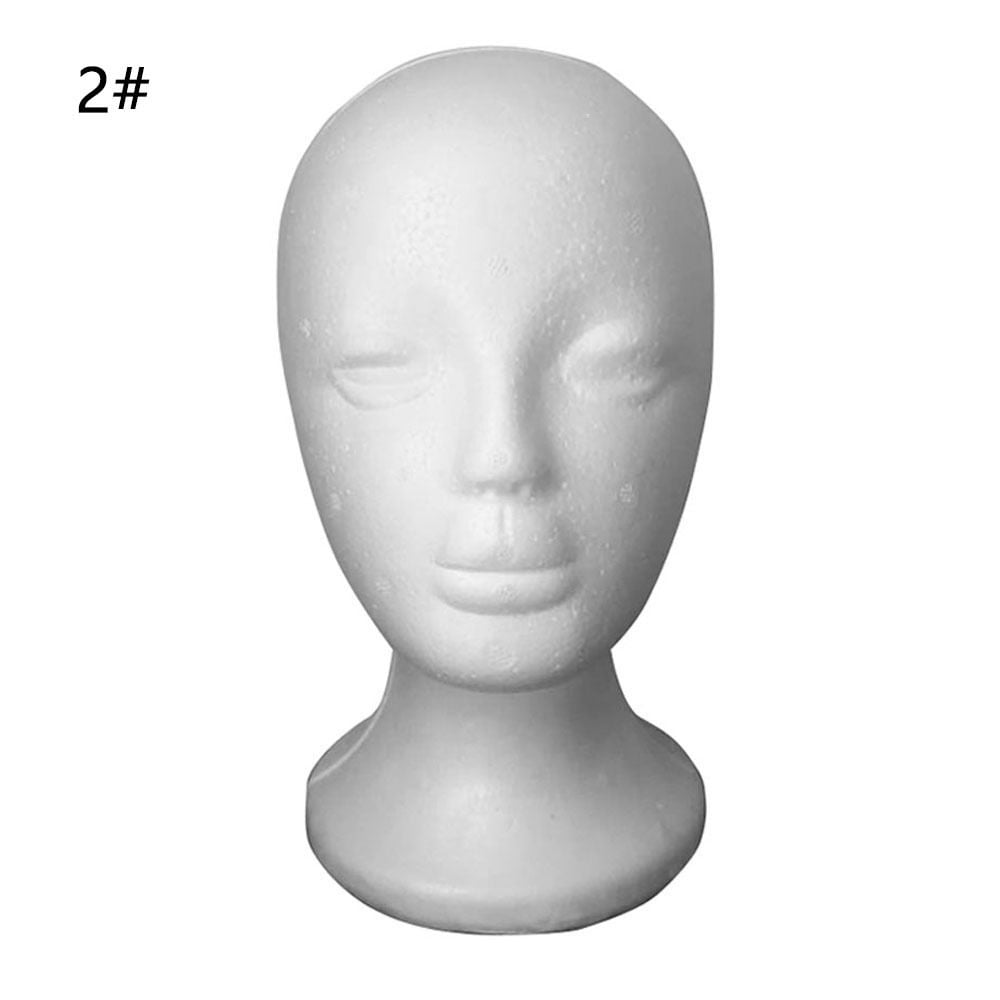 Glasses Display Stand Female Head Model Hairpieces Stand Holder Foam Wig Head Styrofoam ...