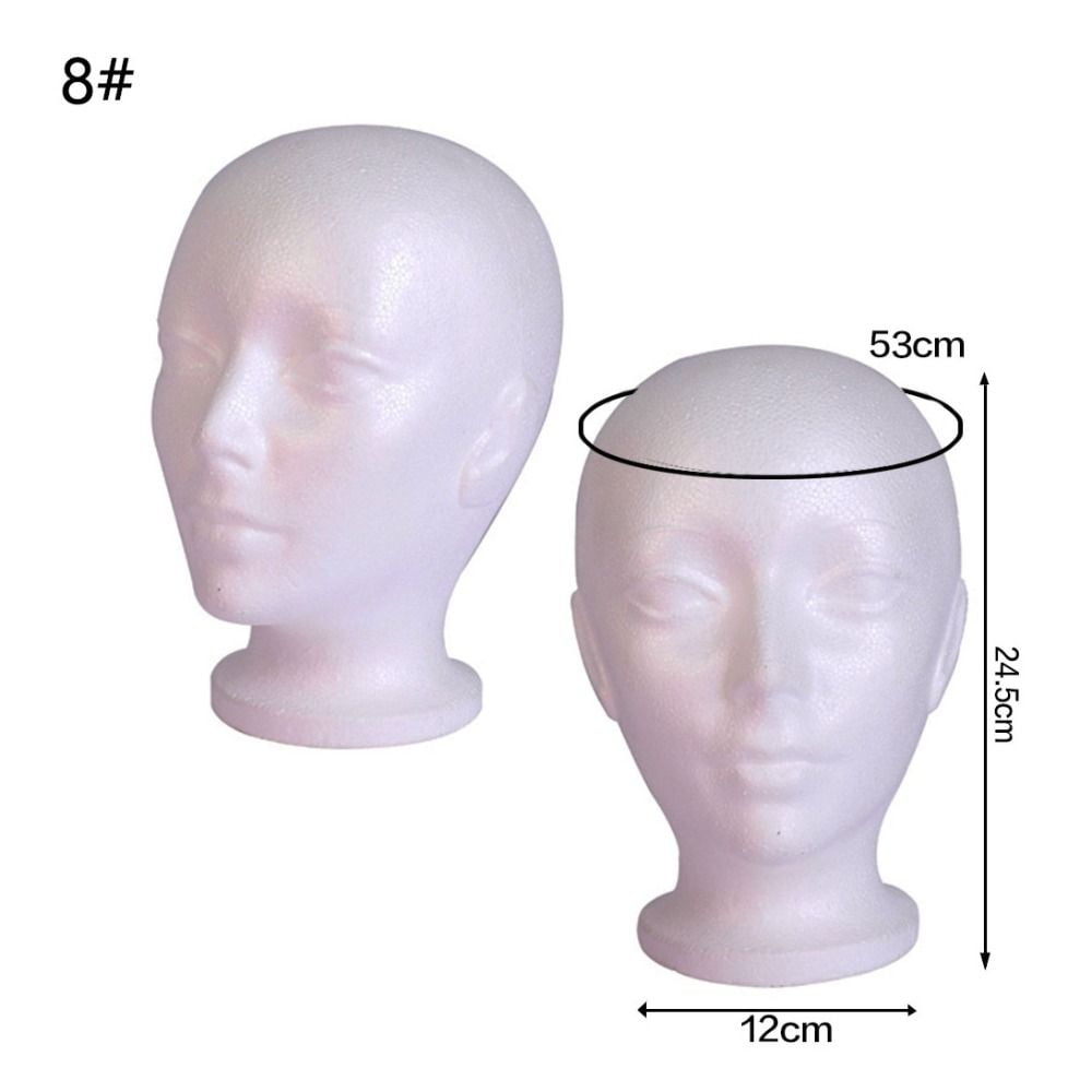 Glasses Display Stand Female Head Model Hairpieces Stand Holder Foam ...