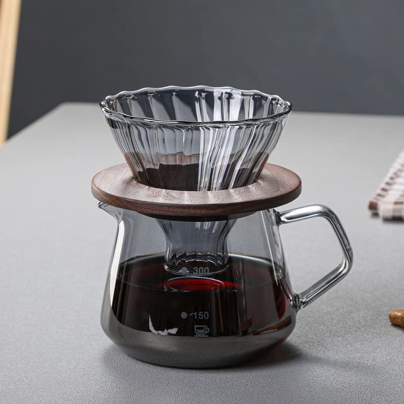 Glasses Pour Over Coffee Maker,14ounceBorosilicate Glass Carafe, Glass ...