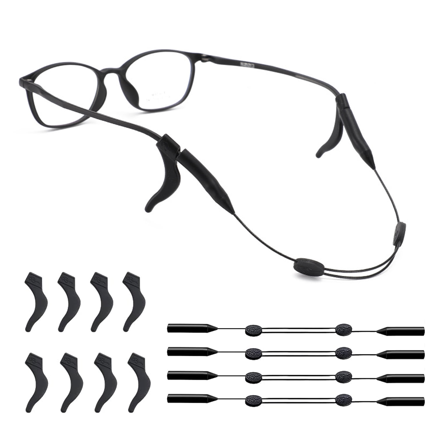UPITOR Adjustable Eyeglasses Straps, Anti-Slip Silicone Eyewear ...