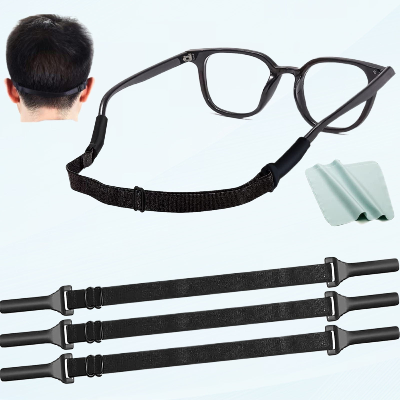 Glasses Strap Holder - 3 Adjustable Glasses Strap Lanyards, Tailless ...