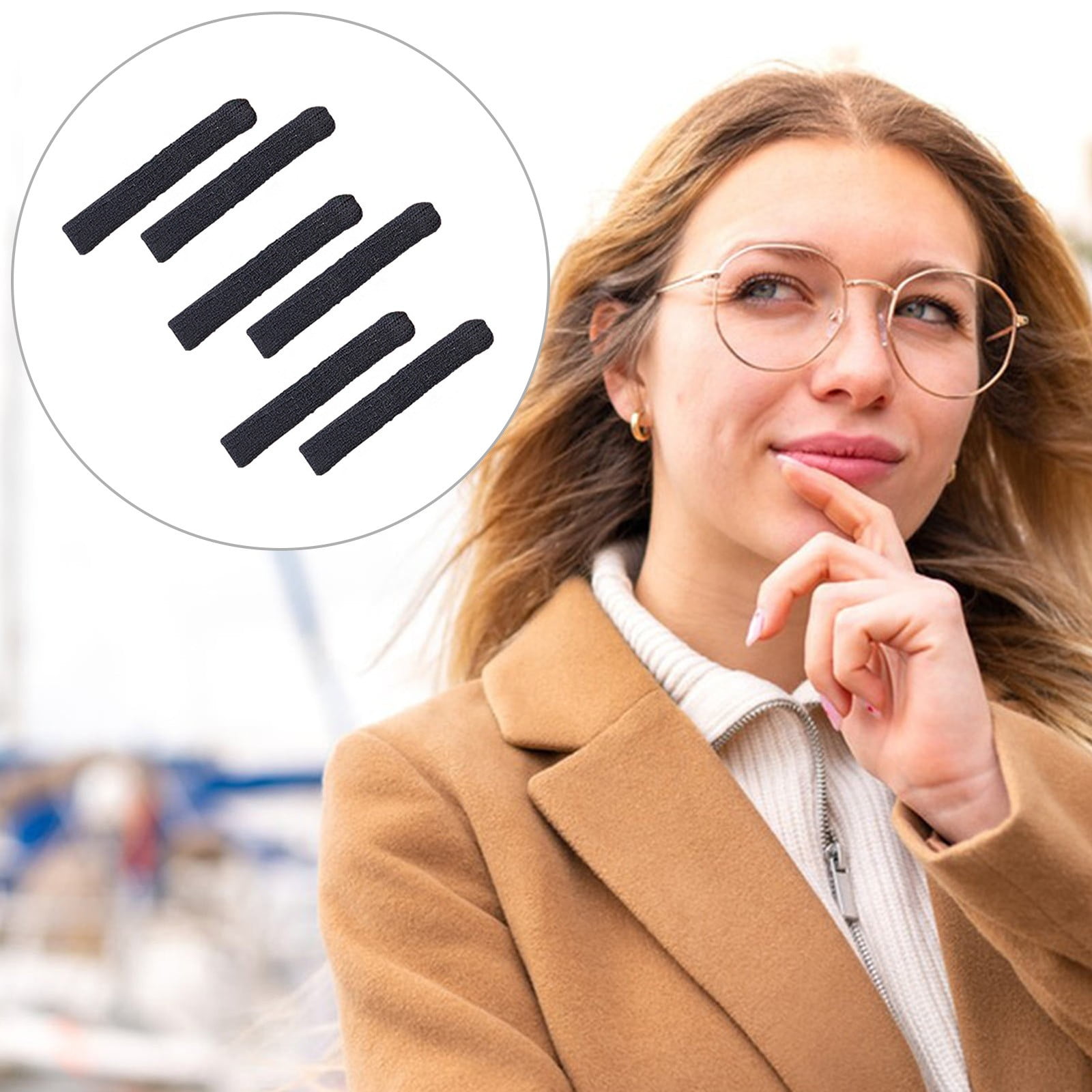 Glasses, Tips Of The Temple, Sleeve Covers, Anti-Slip Covers, Black C ...