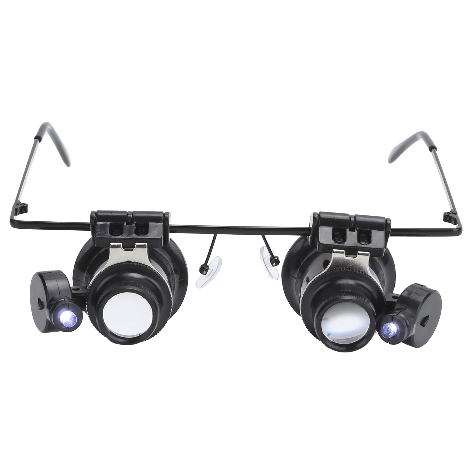 Glasses Type Duallens Magnifier With 2 Led Lights For Electronics Jeweler Watch Repair