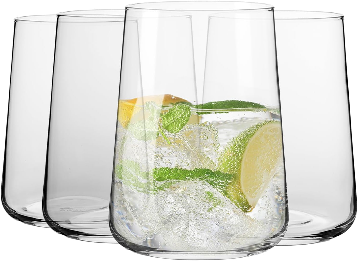 Glasses for Water, Juices and Other Drinks | Elegant Design | Set of 4 | Capacity 16.6 fl oz ...