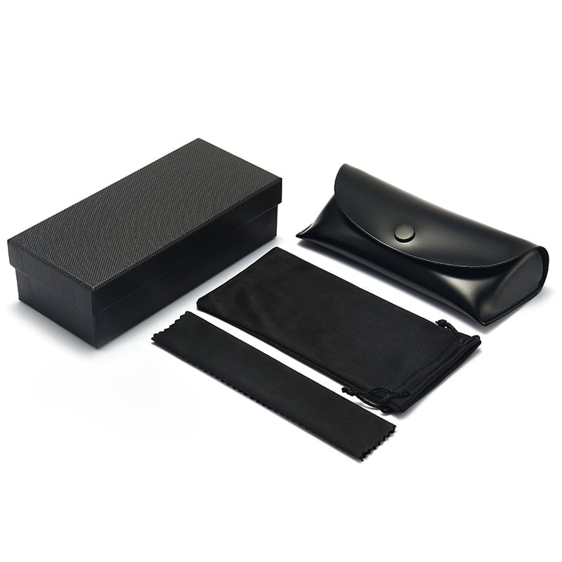 Glasses box set printed rice bright black PU glasses box set heaven and ...