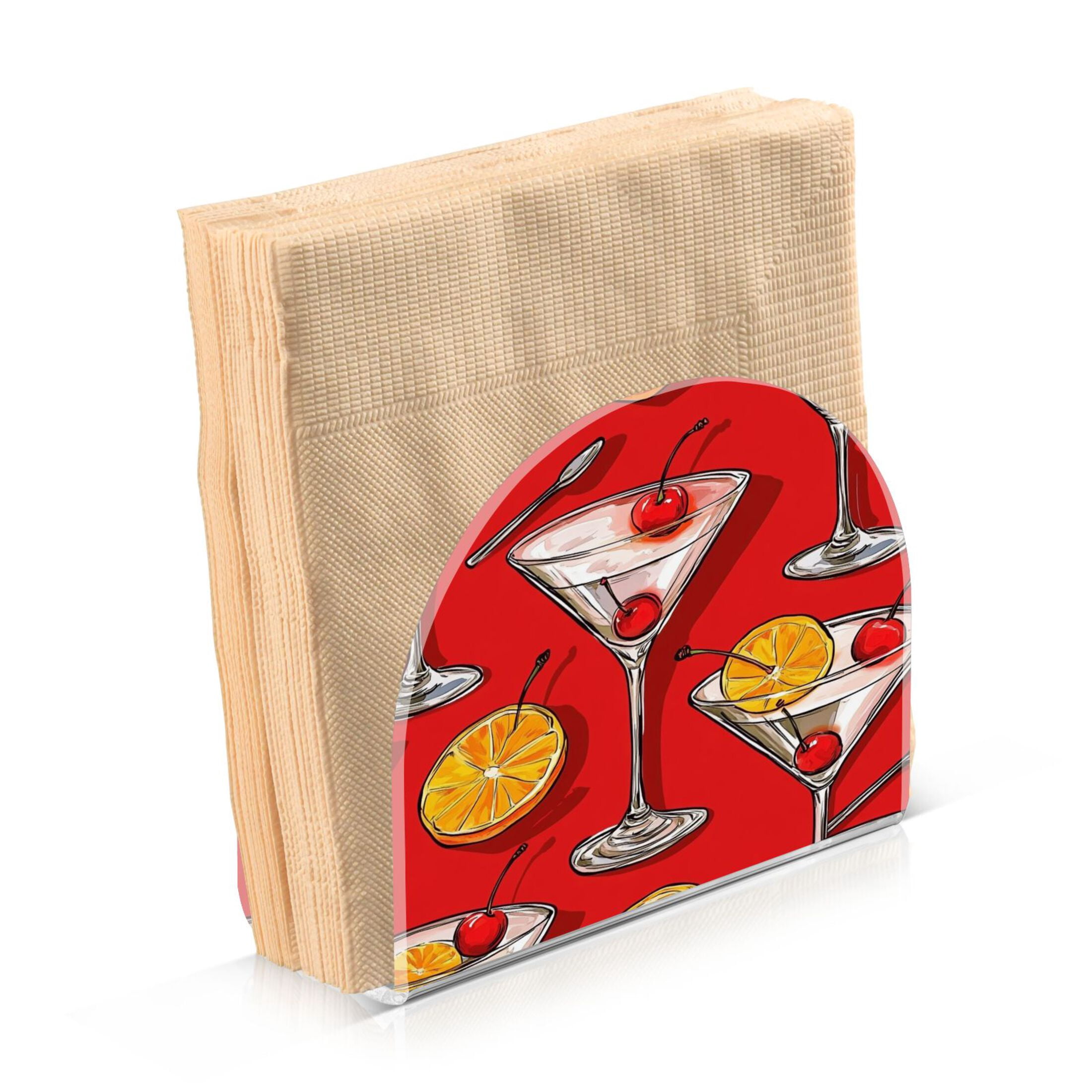 Glasses with Orange Slices Cherries Napkin Holders for Tables Napkin ...