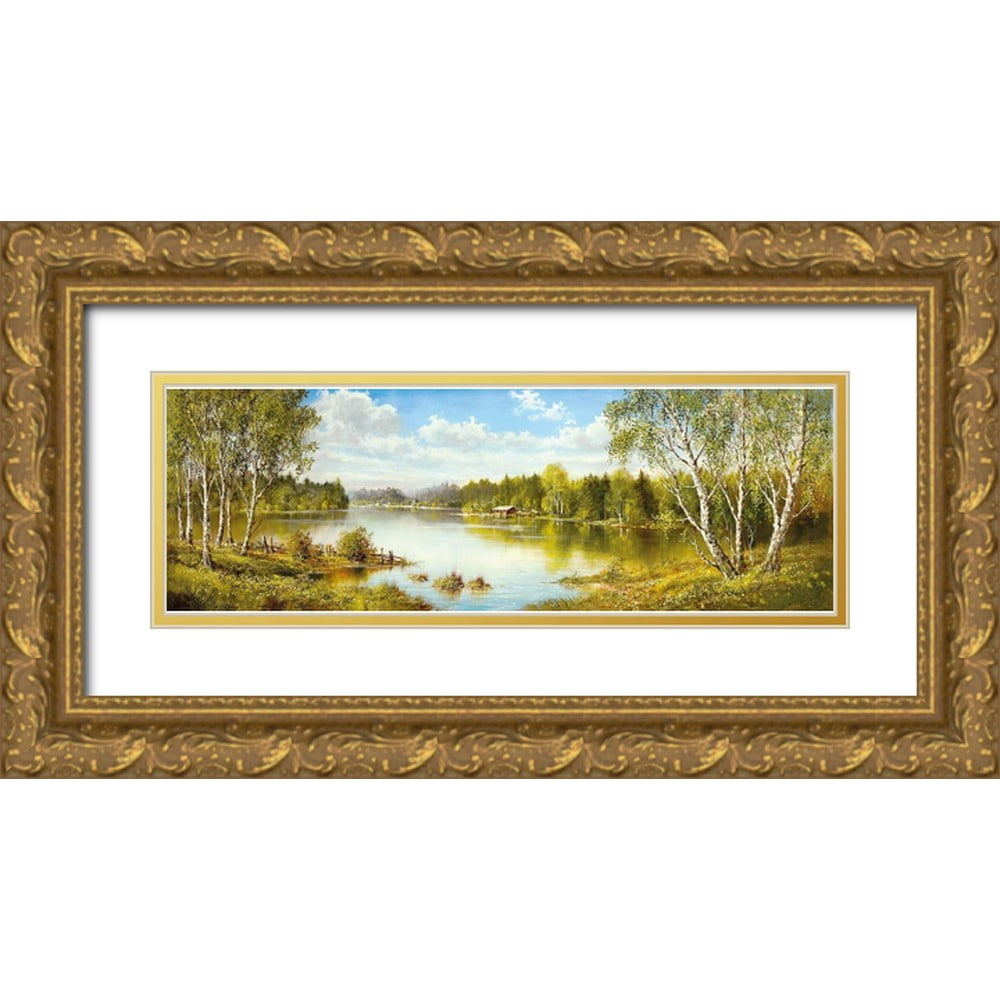 Glassl, Helmut 14x7 Gold Ornate Wood Framed with Double Matting Museum ...