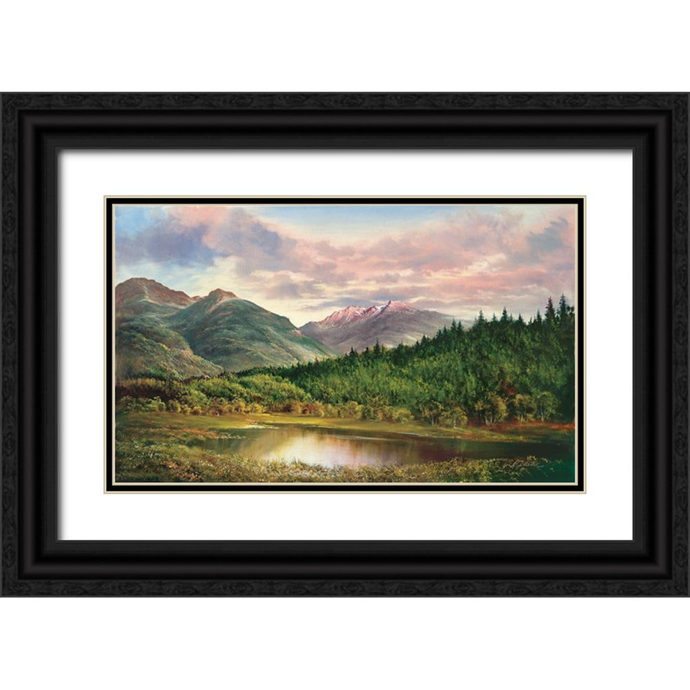 Glassl, Helmut 24x16 Black Ornate Wood Framed with Double Matting ...