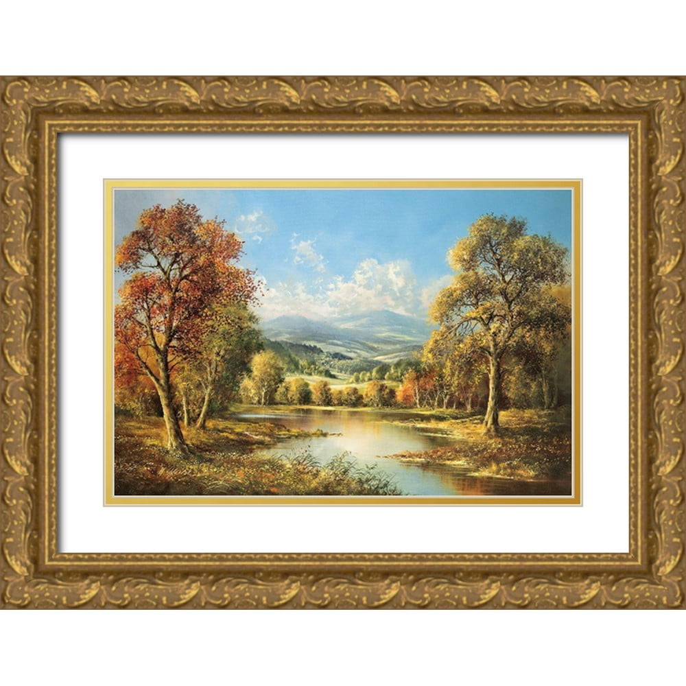 Glassl, Helmut 24x17 Gold Ornate Wood Framed with Double Matting Museum ...